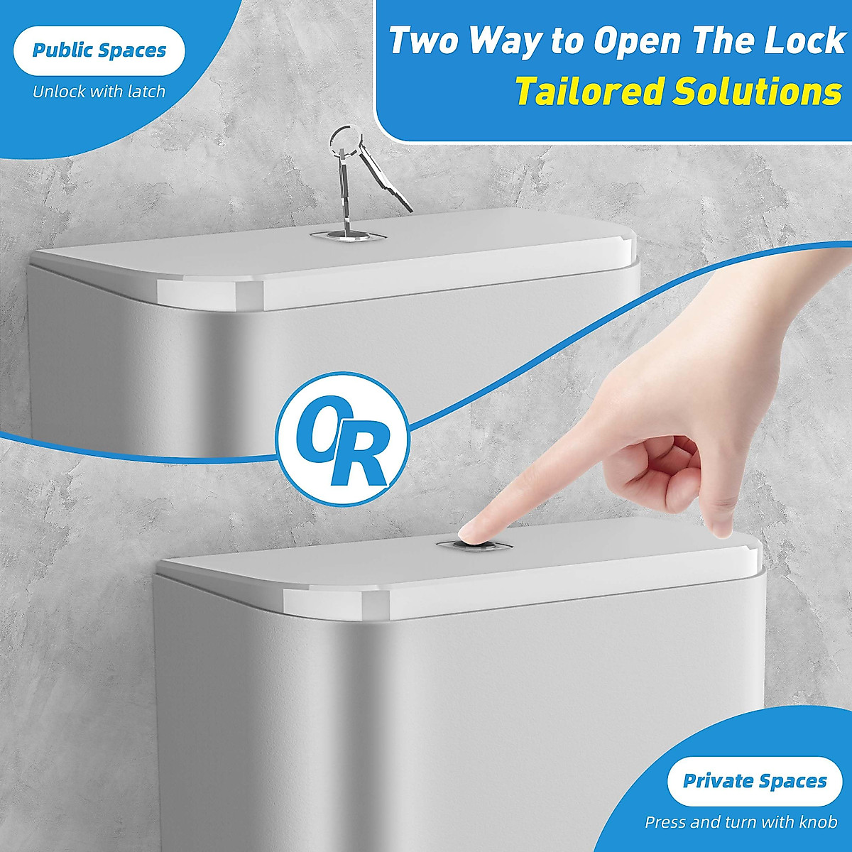 PLUSSEN Multifold Paper Towel Dispenser,C-Fold Folded Hand Paper Towels Dispenser Wall Mount for Commercial (Silver)