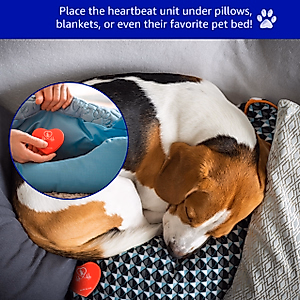Pet Fit For Life Rechargeable Heart Beat Simulator with USB Cord - Reduce Pet Anxiety with This Heartbeat Sound Machine - Your Cat, Kitten, Dog, or Puppy Will Love It