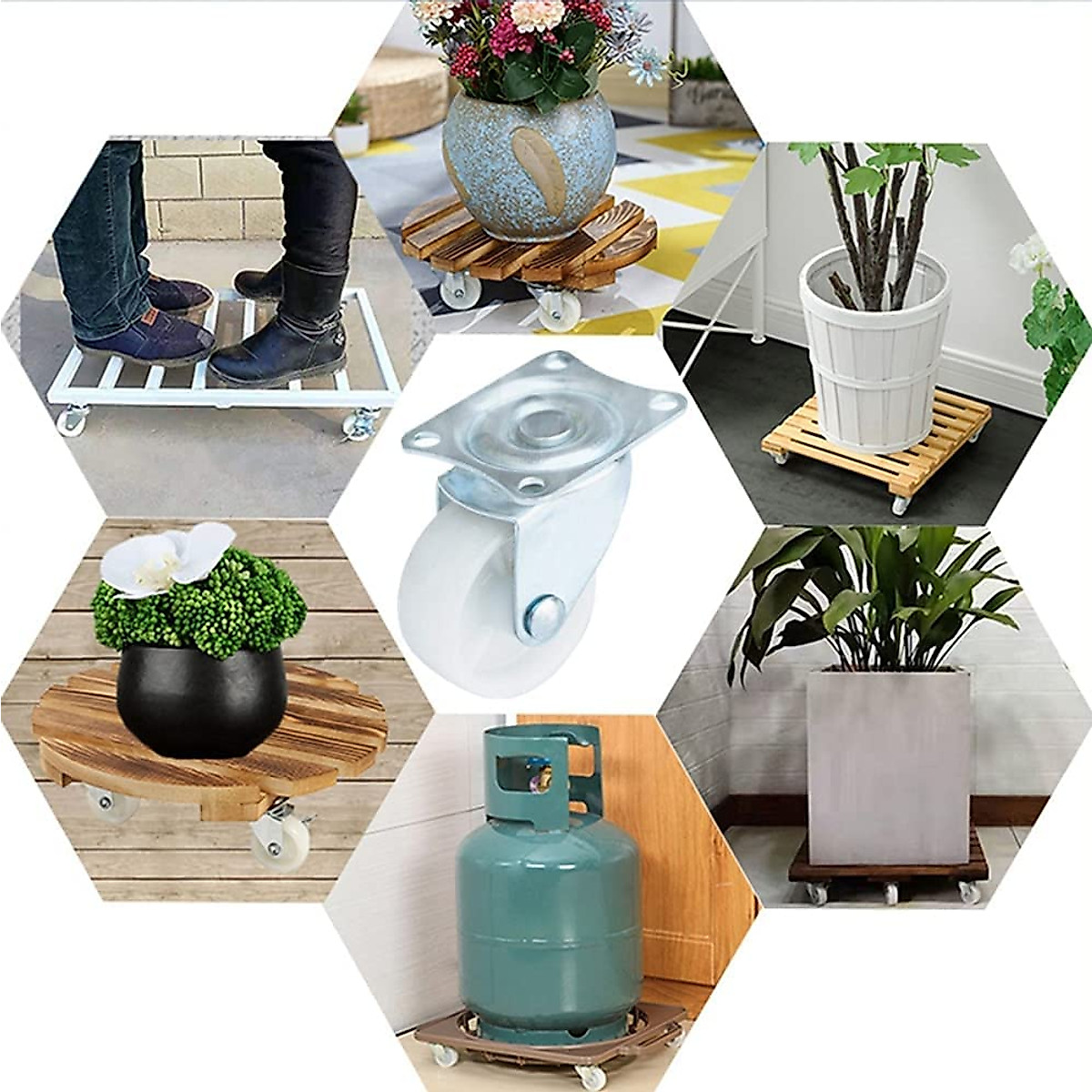 Caster Furniture，Rubbered Trolley Wheels ， Castor Wheels,Furniture Casters,Swivel Casters 1.18 Inch Nylon Top Plate Mounted Caster Wheels No Brake White 26lb Capacity 2pcs