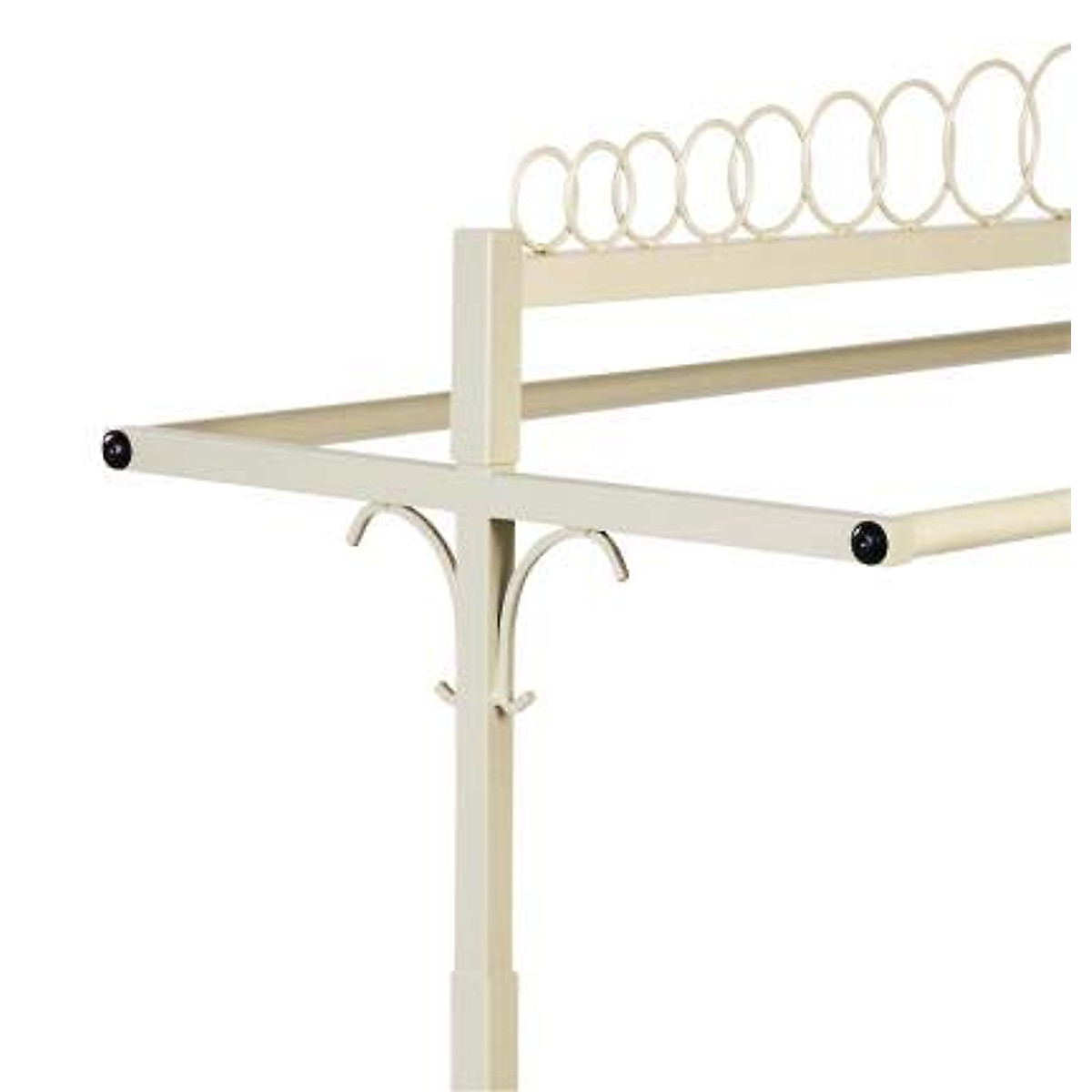 SSWBasics Boutique Ivory Double-Rail Rolling Clothes Rack