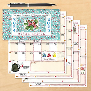 TF PUBLISHING 2024-2025 Susan Branch 2-Year Small Monthly Pocket Planner | 2-Page Large Calendar Grid and Lined Notes Section in Back | Monthly Day Planner for Purse | 3.5" x 6.5"