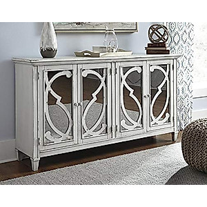 Signature Design by Ashley Mirimyn Vintage Accent Cabinet or TV Stand, Light Gray