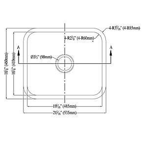 Dawn DSU1916 Undermount Single Bowl Sink, Polished Satin