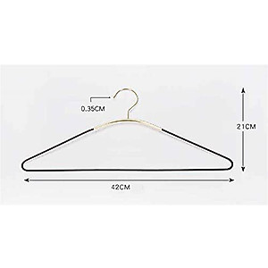 NMQQ Metal Hangers,Gold Black Bold Solid Suit Hangers,Home Clothing Store Display Clothes Hangers(2Pcs),Gold