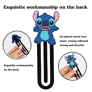 2 Pack St_Itch Bookmarks for Kids 3D Non-Slip Anime Cartoon Bookmark Page Holder Unique Gift Idea PVC Book Marker Reading Accessories for 100th Day of School Gift,Girls,Book Lovers,Students,Christmas