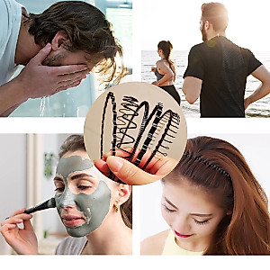 BOYIVI 12 Pieces Metal Headband for Men Adjustable Wavy Black Hair Band Non-slip Hair Hoop Unisex for Home, Outdoor, Sports and Yoga Accessories