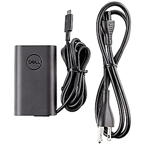 Dell Slim USB-C 45-Watt Laptop Charger, Type-C Power Adapter, AC Adapter 1 Meter Cord, OEM Components - Black