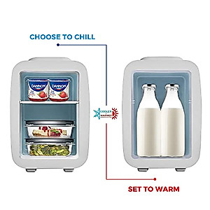 CAYNEL Mini Fridge Portable Thermoelectric 4 Liter Cooler and Warmer for Skincare, Eco Friendly Beauty Fridge For Foods,Medications, Cosmetics, Breast Milk, Medications Home and Travel