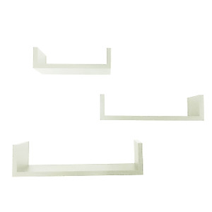 MANZOO White Shelves, Shelves for Bedroom Floating Shelves, White Shelfs Shelves for Wall Storage Wall Shelves, 17in x 4in x 4in,White