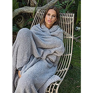 Barefoot Dreams CozyChic Throw Dove Gray One Size