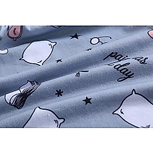 VENTELAN Pajama Set For Women Cute PJS Summer Short Sleeve Shorts Sleepwear M Grey