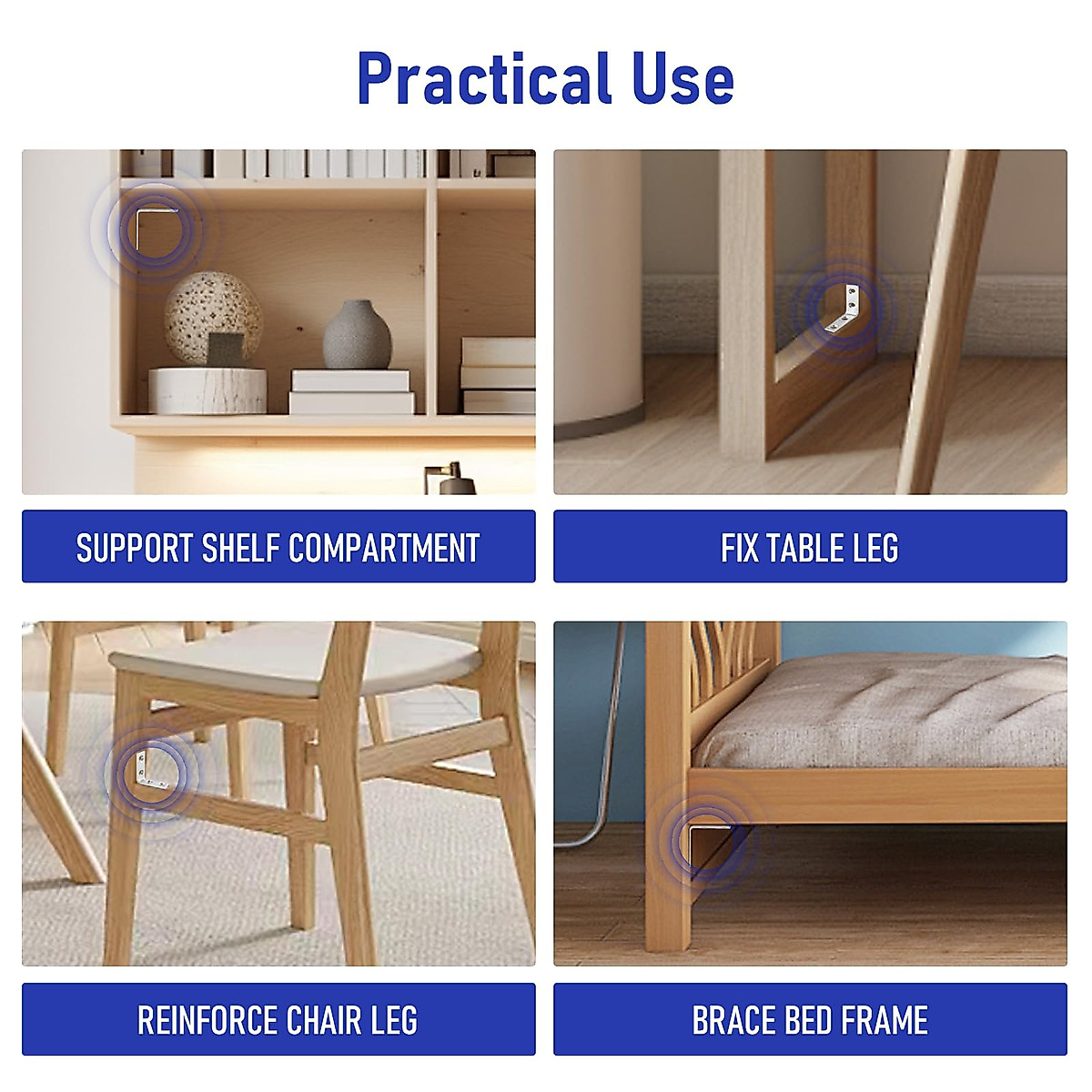 40 Pack L Bracket Corner Braces, Small Metal L Brackets for Wood, 1.5 inch Steel Joist Right Angle Brackets for Wood Shelves Chair Drawer Cabinet with Screws, Zinc Plated HOME MASTER HARDWARE
