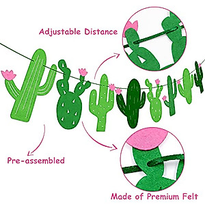 Yaaaaasss! Fiesta Banner Cacti Garlands Green Felt Mexican Themed Party Decoration Llama Birthday Party Baby Shower Supplies