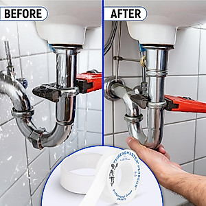 TAPEWELL Teflon Professional Grade (High Density) Tape - Teflon Tape Plumbing - 1/2 Inch Wide X 520 Inches Long - Pipe Tape - PTFE Tape - Thread Tape Plumbing - Sealant Tape Waterproof