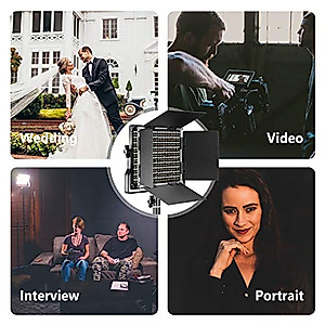 Neewer 2 Pieces Bi-color 660 LED Video Light with Stand and Softbox Kit: (2)3200-5600K CRI96+ Dimmable Light with U Bracket and Barndoor (2)Light Stand (2)Softbox for Studio Photography Video Shooting