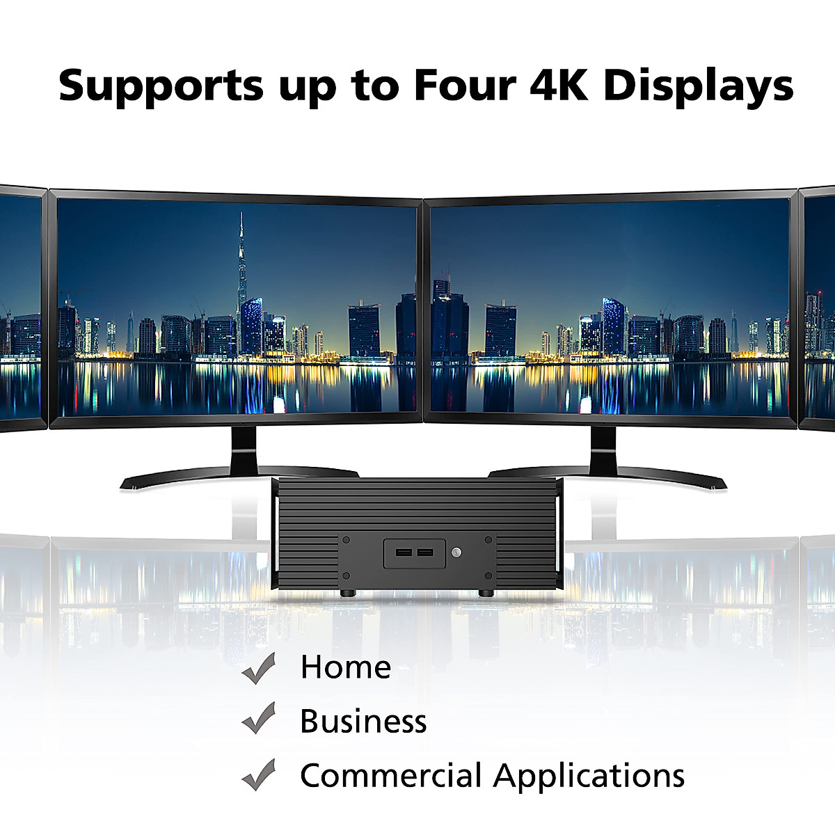 Akasa Turing TN, for Intel NUC 11 (Tiger Canyon), Pure Aluminum Fanless NUC Case, Internal M.2 SSD Heatsink, Support up to Four 4K Displays & 2.5" SSD/HDD, Small Computer Case, A-NUC68-M1B
