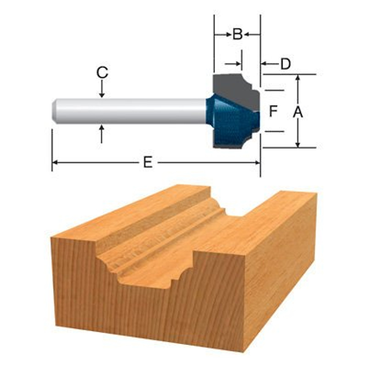 Bosch 85474M 1/2-Inch Traditional Router Bit 1/4-Inch Shank 3/8-Inch Cut