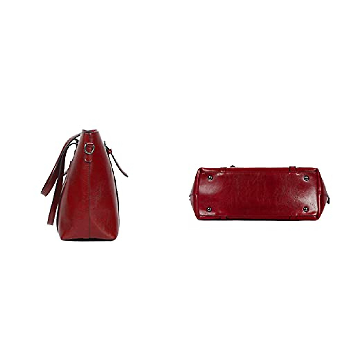 HgOgTg Handbags Purse for Women Designer Genuine Leather Large Ladies Tote Hobo Vintage Shoulder Bags,Red crossbody bag