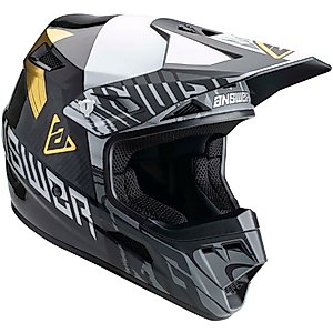 Answer Racing 447708 A23 AR3 Ronin Helmet: Black/White/Gold, 2XL