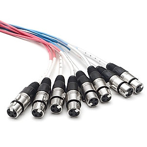 Seismic Audio Speakers 8 Channel XLR Snake Cables, Pro Audio Snake Cables, 10 Foot, Multiple Colored Coded Cables