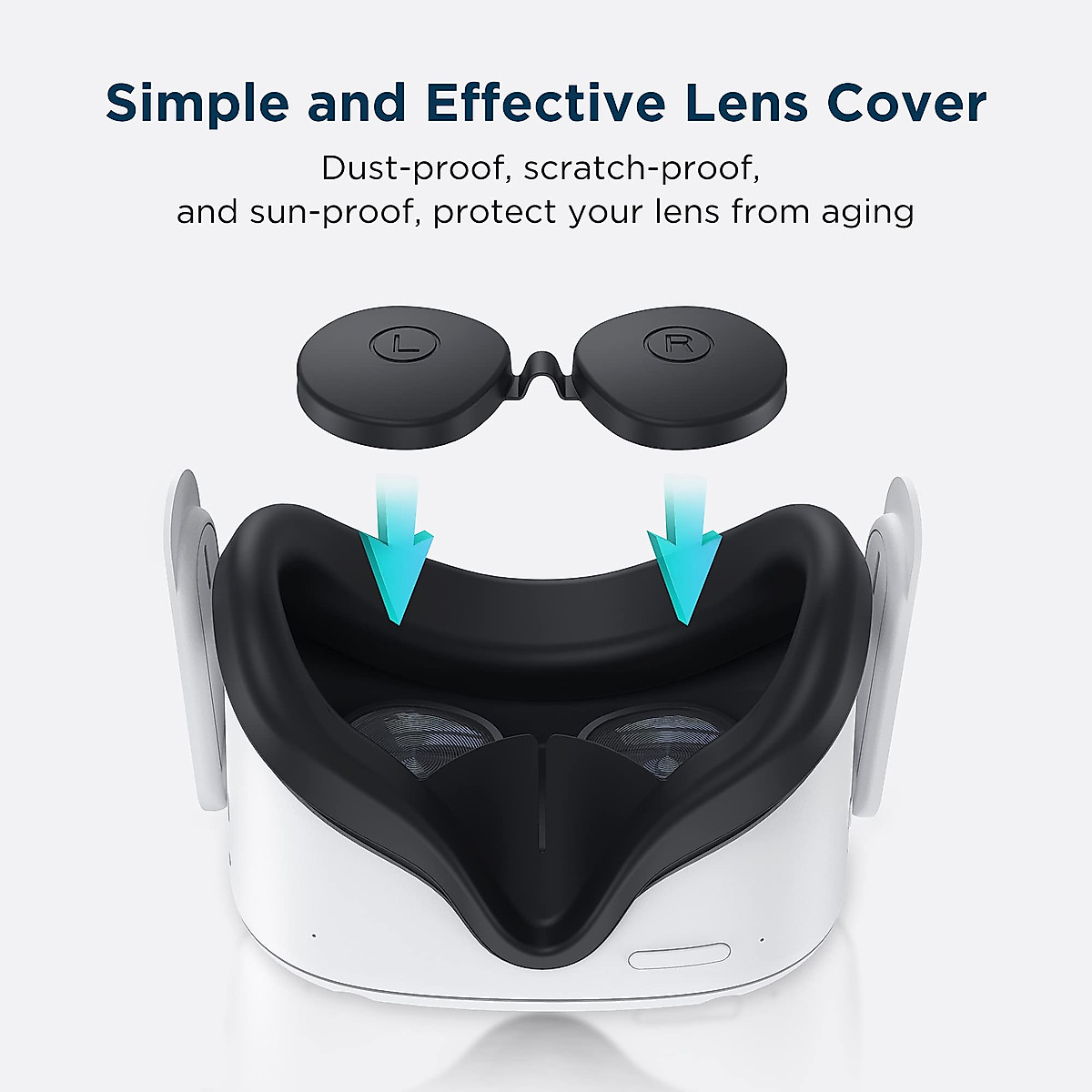 KIWI design Upgraded Face Cushion Cover Pad Compatible with Quest 2 Accessories, with Lens Protector, Full-Wrapped Non-Slip Silicone Face Cover Replacement, Prevent Sensor-Blocking Design