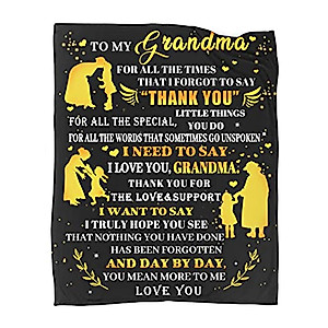 BUUGVIIL to My Grandma Blanket from Nana Granddaughter Flannel Throw Grandmother Granny Grandmama Blankets for Couch Bedroom Sofa Warm Blanket Love Gift for Mothers Day 50x60 Inches