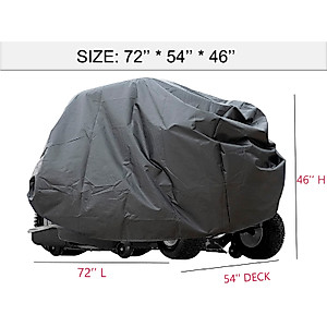Riding Lawn Mower Cover Waterproof Heavy Duty 420D Polyester Oxford Tractor Cover Fits Decks up to 54" ,Waterproof and UV, Dust, Dirt, Wind Protection with Drawstring Storage Bag,Black