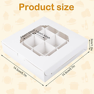 LEEZDTTXAN 20pcs Empty White Pick and Mix Sweet Boxes with Inserts Clear Window and Divider for Chocolate Sweet Assortment 16-Compartments Quick Assemble Sampler Boxes