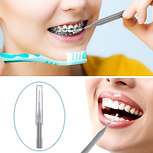 Patelai 100 Pieces Braces Brush for Cleaner Interdental Brush Toothpick Dental Flossing Head Oral Hygiene Flosser Tooth Cleaning Tool (Stylish Colors)