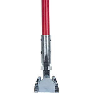 SPARTA Jaw Clamp Dust Mop Handle, Floor Dust Mop Frame Handle, Gripper Holder with Clip-On Connector for Floor Cleaning, Janitorial Supplies, Commercial Use, 60 Inches, Red