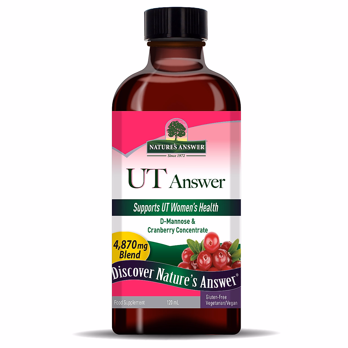 Nature's Answer UT Answer | Urinary Tract System Support | Cranberry Flavor Dietary Supplement | Alcohol-Free, Gluten-Free, Not Tested on Animals & Vegan 4oz