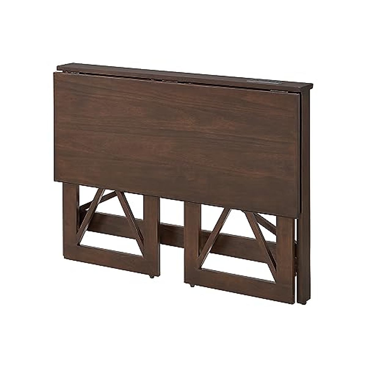 Stakmore Folding Desk with Built in 100V outlet and USB, Espresso Finish