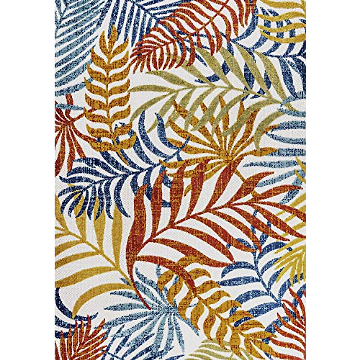 JONATHAN Y AMC100B-3 Tropics Palm Leaves Indoor Outdoor Area Rug Bohemian Floral Easy Cleaning High Traffic Bedroom Kitchen Backyard Patio Porch Non Shedding, 3 X 5, Cream/Orange