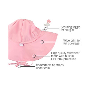 RuffleButts® Baby/Toddler Girls Pink Adjustable Sun Hat w/UPF 50+ Protection - 12-24m