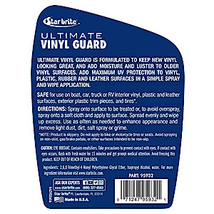 STAR BRITE Ultimate Vinyl Guard - Spray on Protection & Shine - Prevent Fading & Cracking - Keep Vinyl, Leather, Plastic & Rubber - 32 OZ (095932),blue