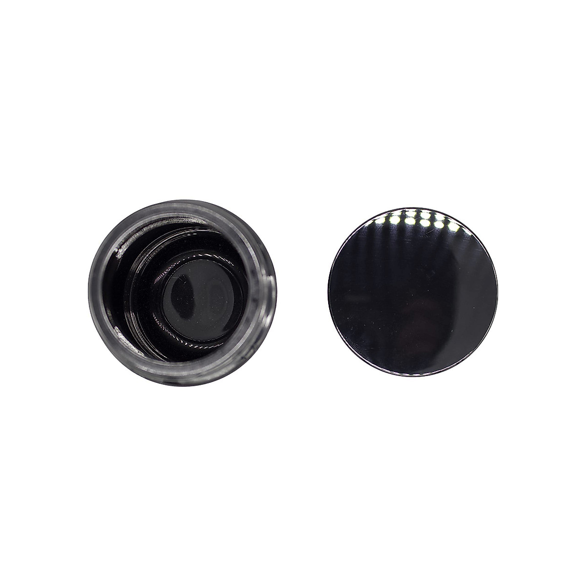 Small Tinted Glass Storage Jar and Lid with Painted Artwork - UV Light Protection for Herbs & Spices Seasoning and Kitchen Organization & Storage - Black and Ancient Symbol Design | Pack of 1 - 100 ml