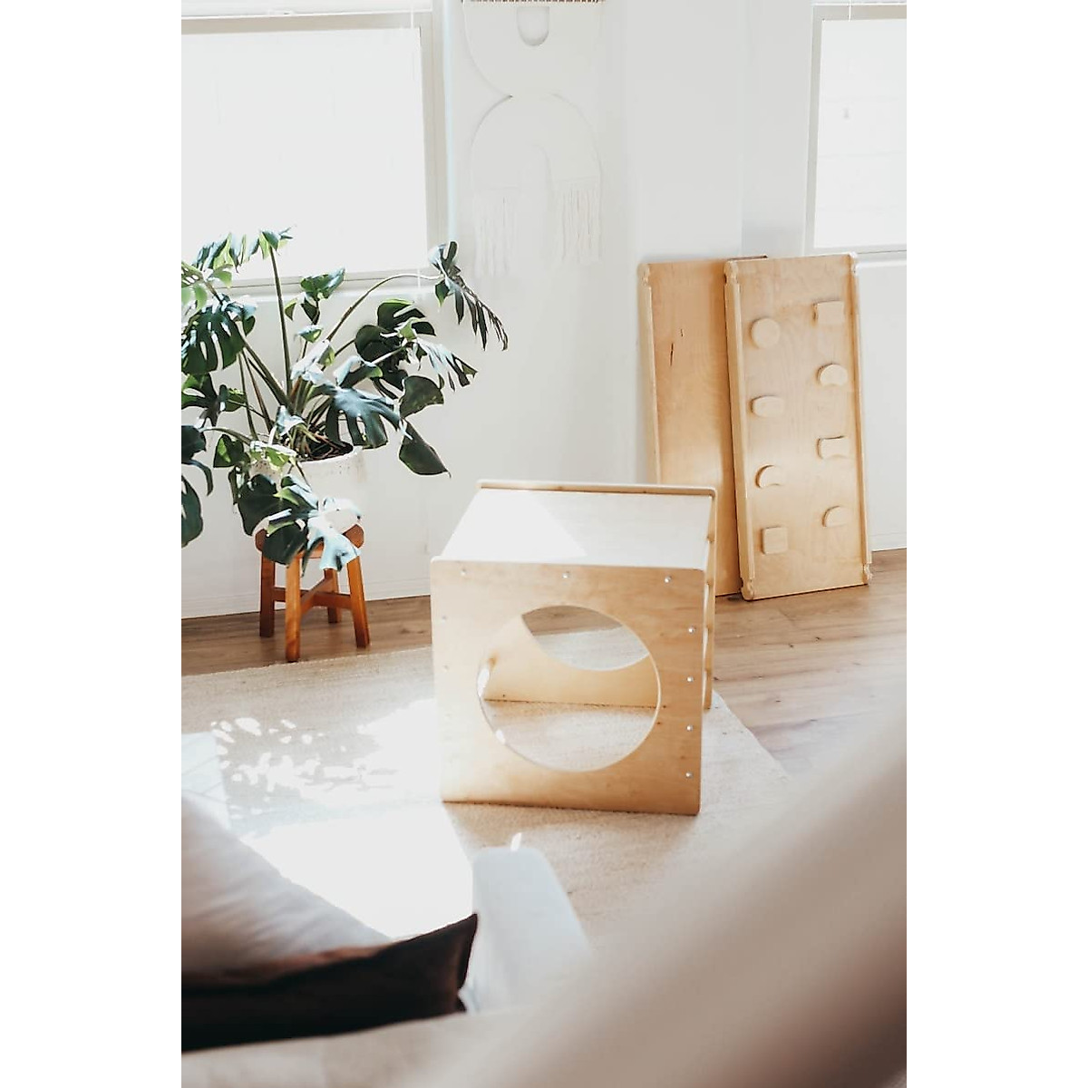 Montessori Climbing Cube with Optional Rock Wall Climbing Ramp (with 1 Ramp)