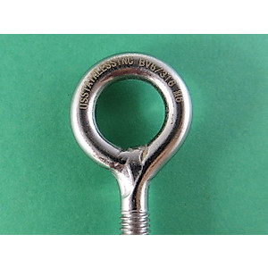 US STAINLESS 2 Pieces Stainless Steel 316 M6 Eye Bolt 6mm x 100mm Marine Grade Pitch of 1
