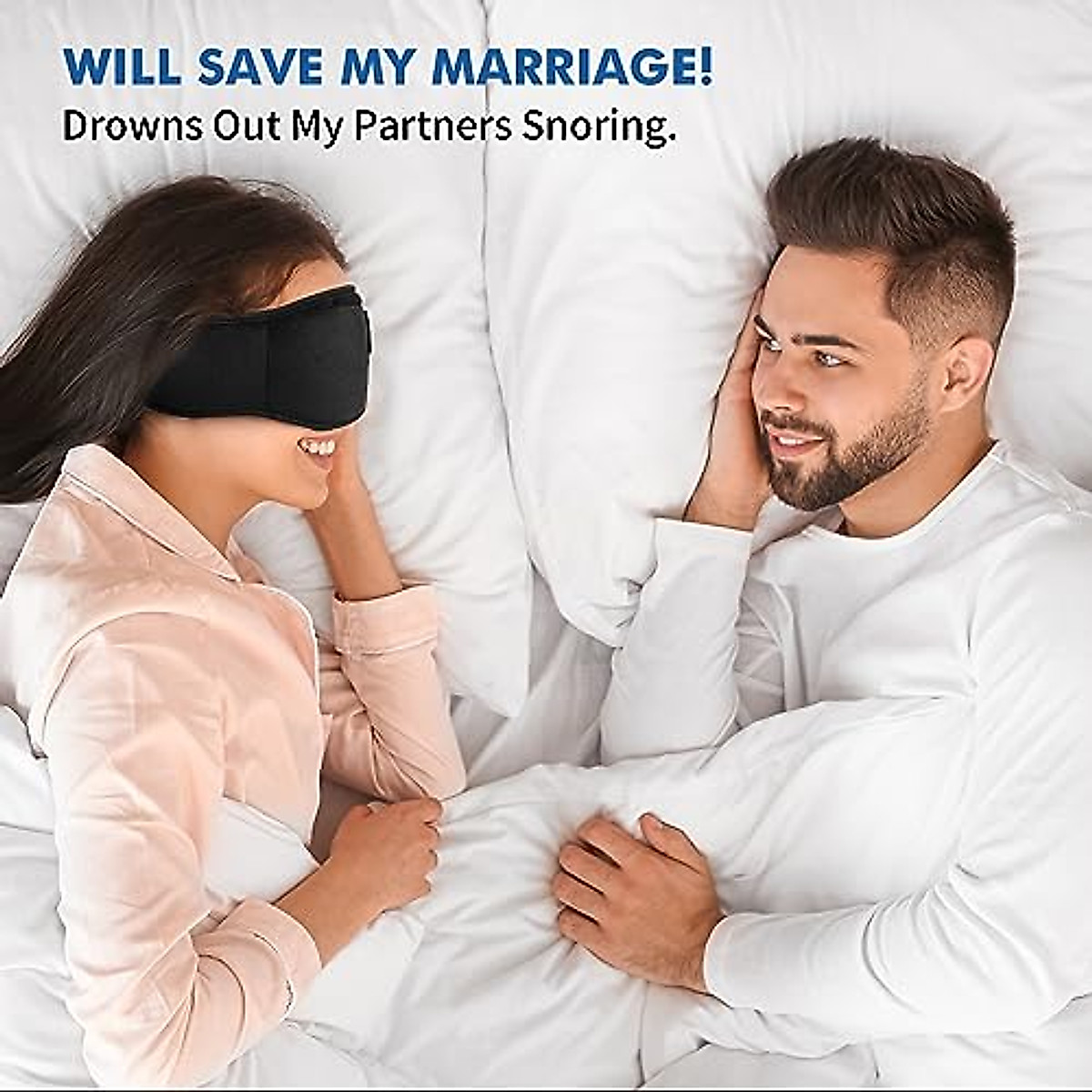 Sleep Headphones Wireless Sleep Mask - YRITOS Sleep Mask with Wireless Headphones, Washable Sleep Mask Headphones with Adjustable Ultra Thin Stereo Speakers Microphone Hands Free for Travel