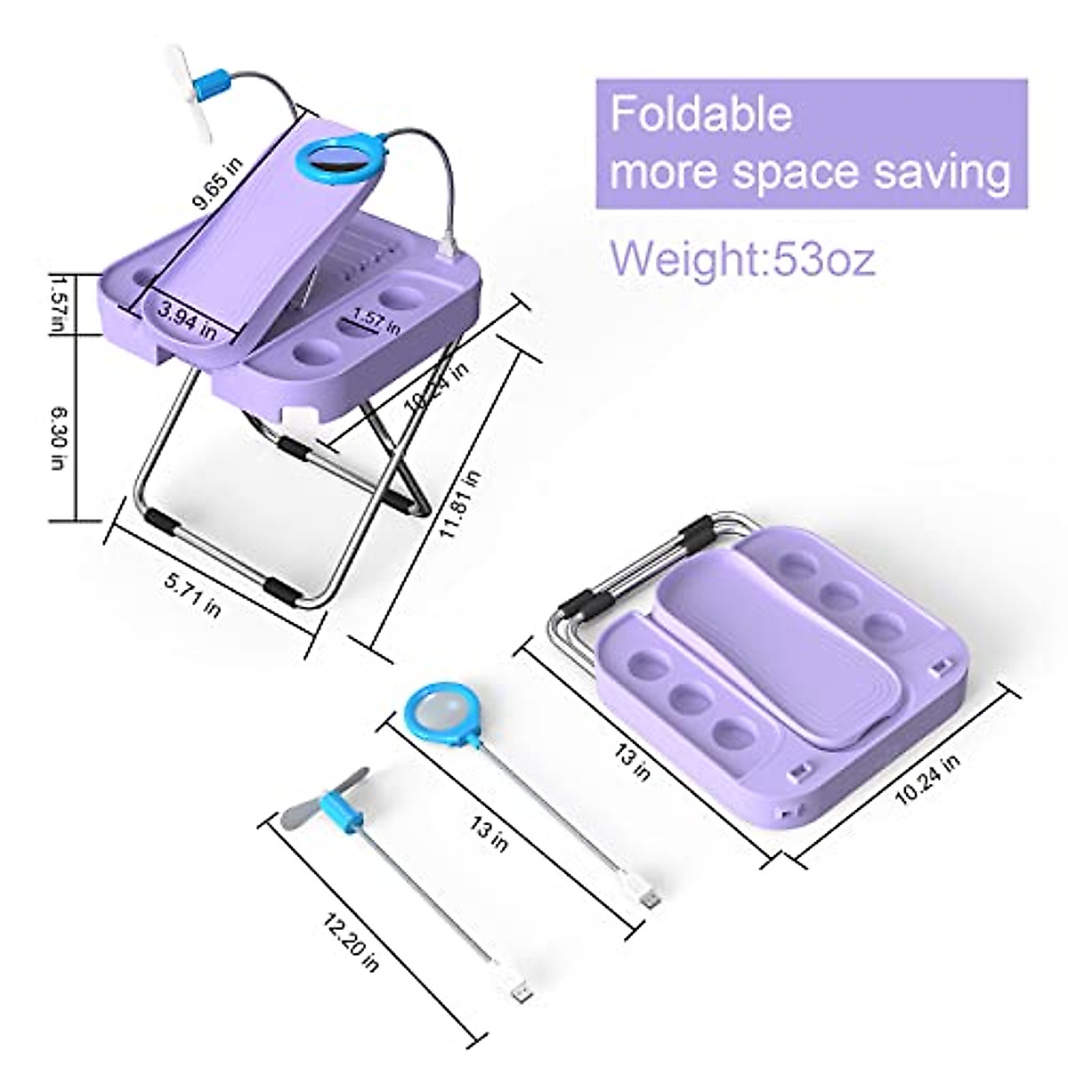 Pedicure Foot Rest With LED Magnifier And Drying Fan, Adjustable Foot Rest, Reinforced And Thickened,Stable And Easy For Pedicures At Home, With Storage Box,Beauty Pedicure kit