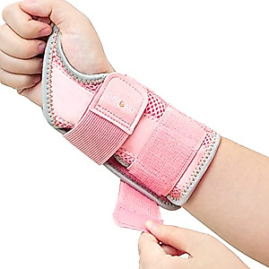 New Updated Carpal Tunnel Wrist Brace, Breathable Wrist Splint for Men & Women, Wrist Brace Night Support with 2 Adjustable Straps, Hand Brace for Tendonitis, Arthritis (Right Hand-Pink, S/M)