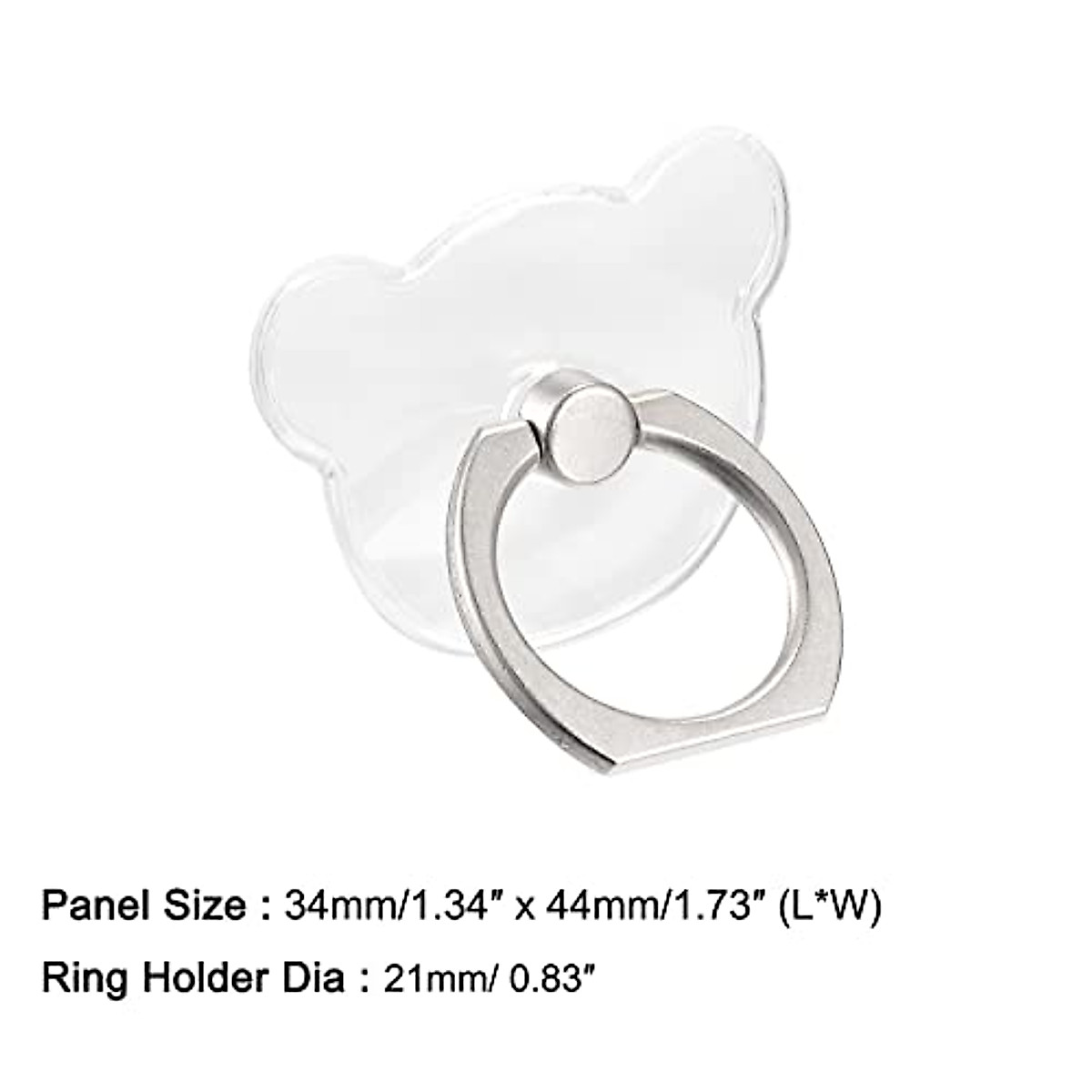 uxcell Transparent Phone Ring Holder, Clear Finger Grip Stand for Phone, Case, Tablet (Bear Shape)