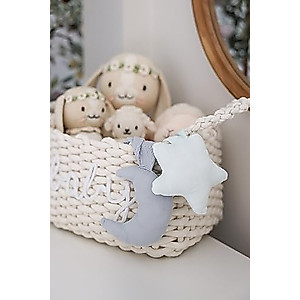 Ullabelle Stars and Moon Soft Security Blanket Baby Lovey Baby Gifts for Newborn Boys and Girls Baby Muslin Blanket (Security Blanket Blue)