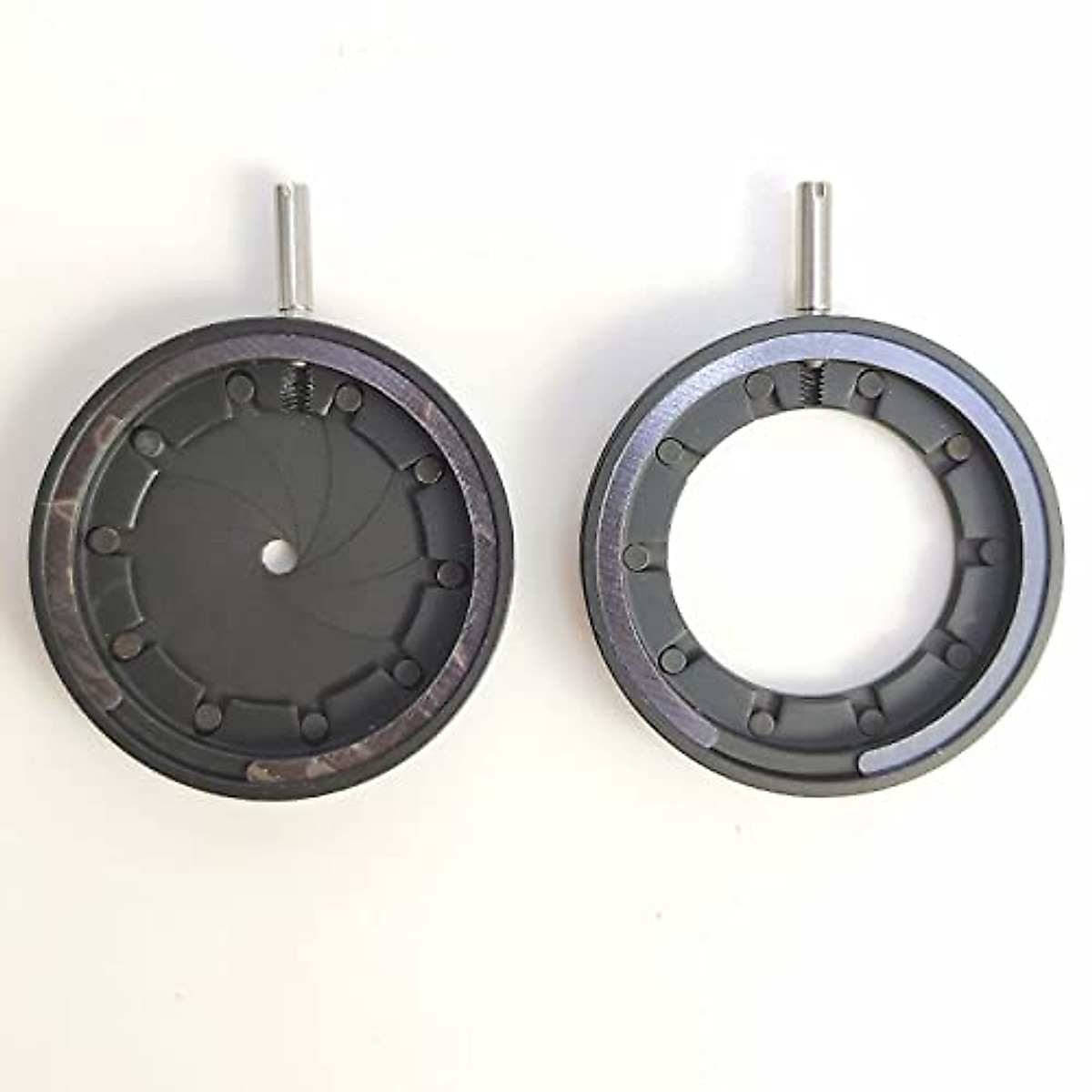 Microscope Accessories Kit for Adult 1-16mm Metal Iris Diaphragm Zoom Aperture Optical Condenser 10 Blades Metal iris Diaphragm Camera Microscope Parts Adapter Accessory