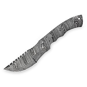 Premium Custom Handmade Damascus Steel Blank Blade Tracker for Knife Making - HB 15. Ideal for Knife Projects and Customization. Durable and Versatile Blank Blade for Knife Making Enthusiasts.