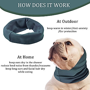 Dog Warm Neck & Quiet Ear Covers for Ear Protection, Calming Ear Muffs for Dogs/Cats - Hood for Anxiety Relief/Calming/Warm/ (Blue M)