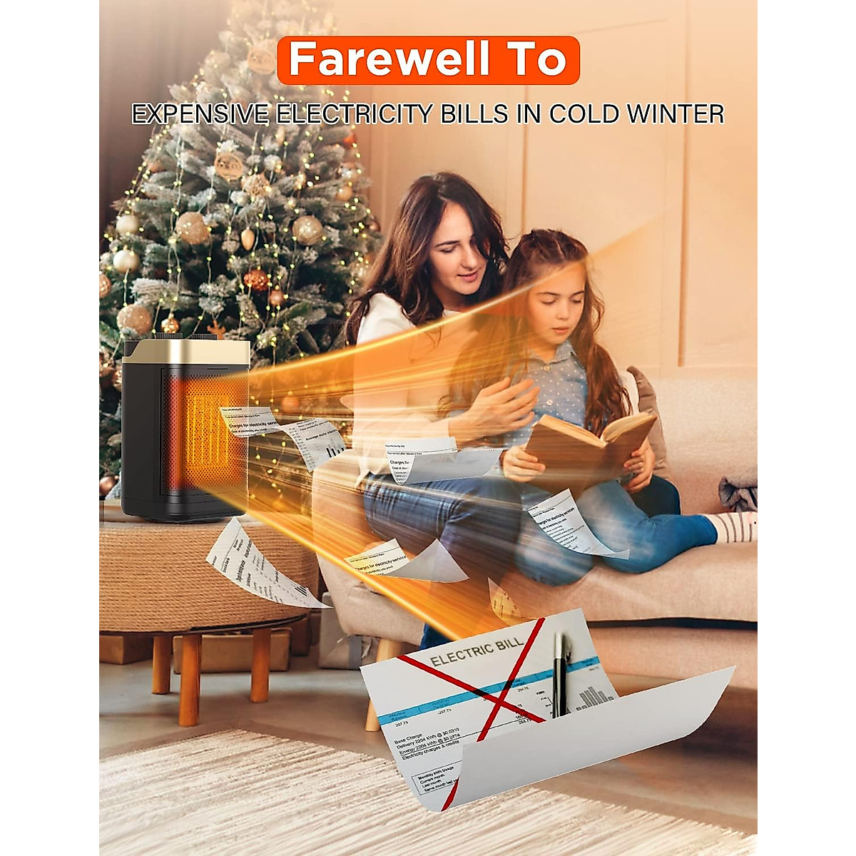 Space Heater, Fast Heat Electric Portable Heater 90°Oscillation, 1500W Small Space Heaters for Indoor Use, Overheat&Tip-Over Protection, Electric Heater Safe Ceramic Heater Fan for Bedroom Office Home