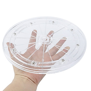 Semetall 3pcs 8" Acrylic Lazy Susan Rotating Swivel Plate Round Turntable Organizer for Makeup Table Kitchen Cabinet Spice Rack Cake,Clear