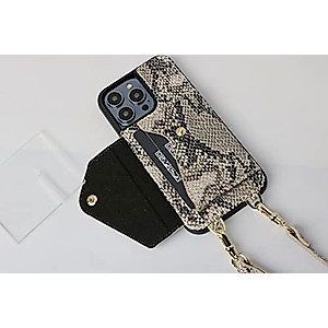 Crossbody Leather case for iPhone 14 pro max (Snake Pattern)