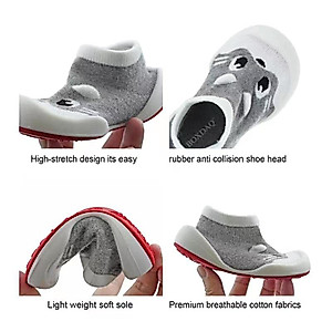 BOXDAQ Infant boy and Girl Indoor and Outdoor Sports Shoes, Casual Silicone Lightweight Non-Slip Toddler Shoes, Breathable Elastic Non-Lacing Socks Overshoes 1 Pair